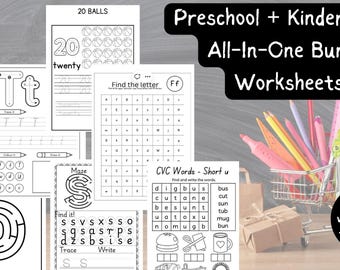 Preschool Pre-k Kindergarten Learning Bundle Alphabet - Etsy