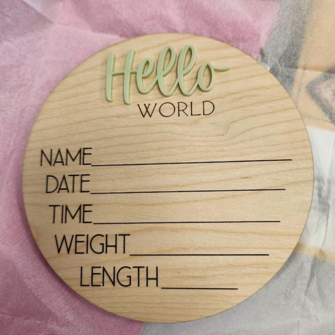 Baby Announcement Sign With Birth Stats Footprint Sign for Newborn Baby ...