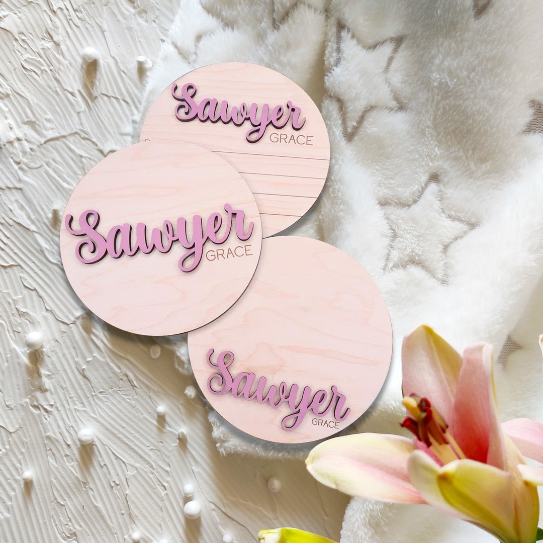 Baby Announcement Sign With Birth Stats, Footprint Sign for Newborn ...