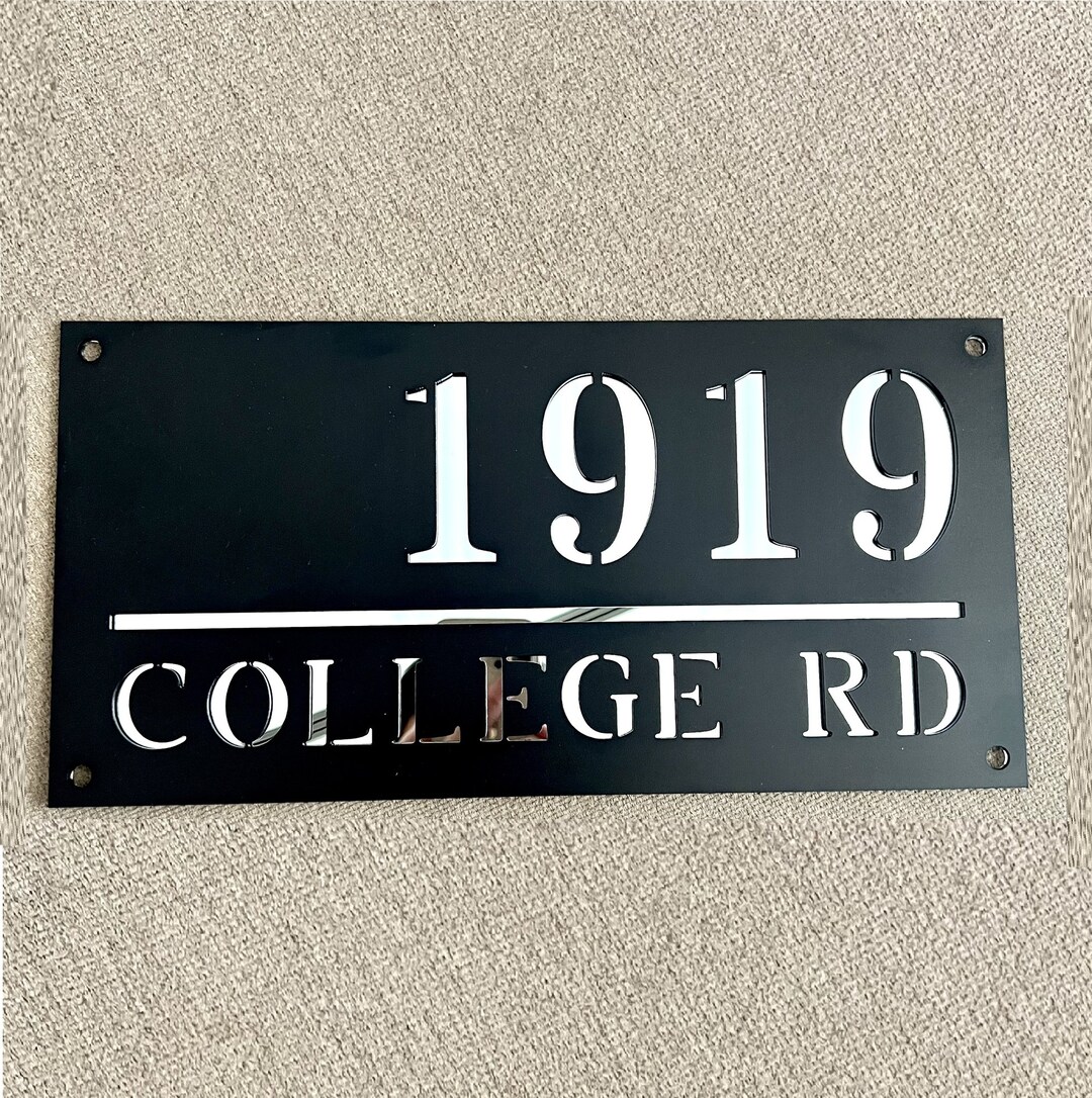House Wall Plaques, Precision Laser Cut Acrylic House Number Sign, Matt ...
