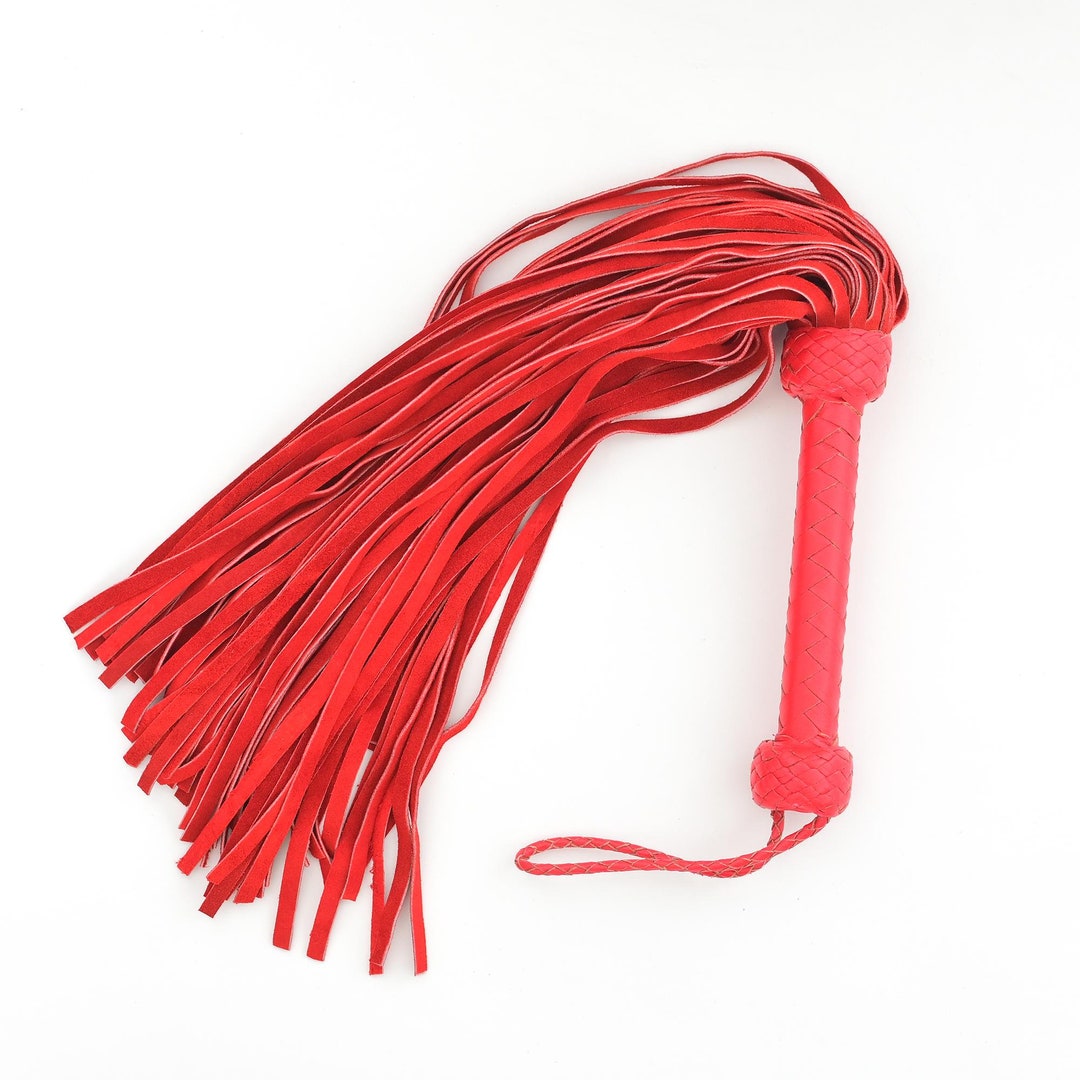 Suede Leather Red Flogger Handmade Genuine, Cowhide Heavy Duty Thuddy ...