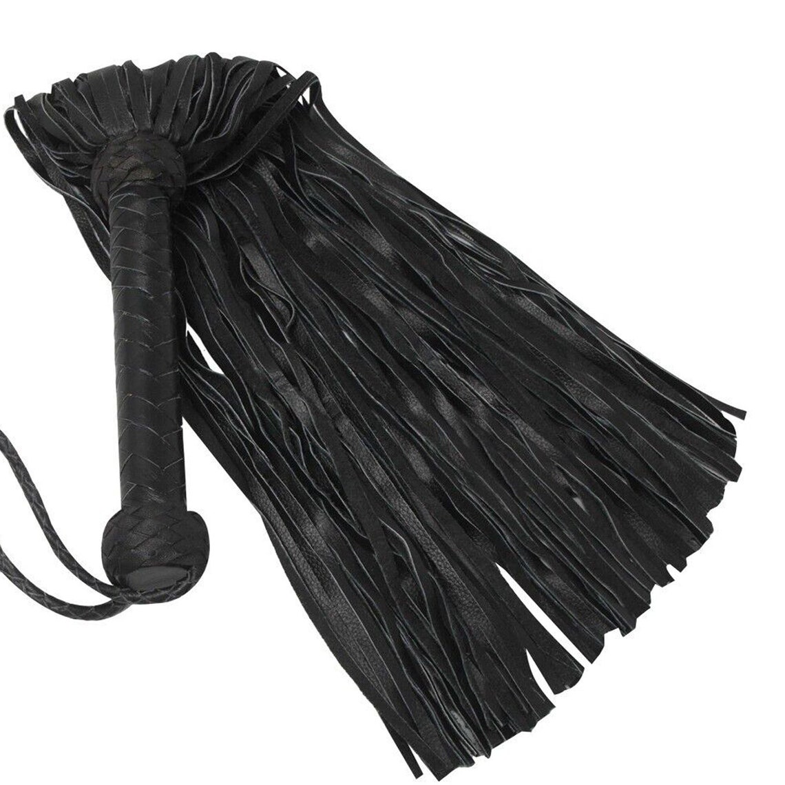 Leather Flogger 100 Falls Heavy Duty Thuddy Whip Leather Flog Black ...
