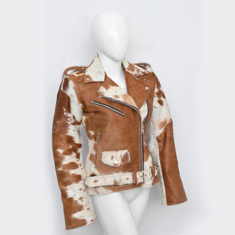 Hair on Cow Skin Leather Jacket for Women's | Western Style Custom ...