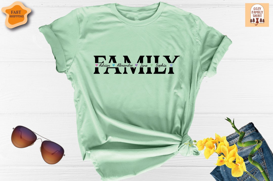 Custom Family Name Shirt, Family With Names Shirt, Customized Family ...