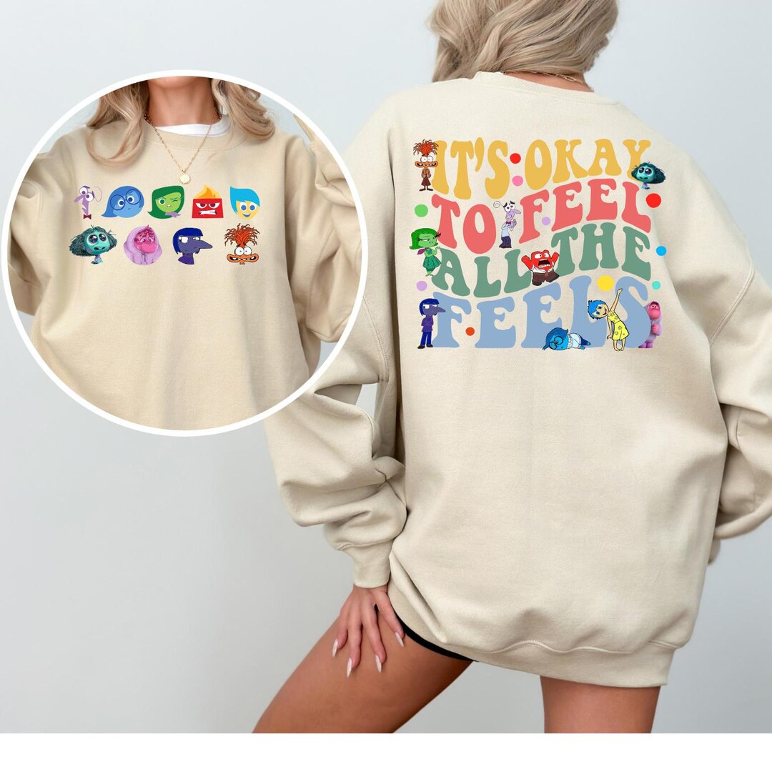 Disney Inside Out It's Okay to Feel All the Feel Sweathirt, Inside Out2 ...
