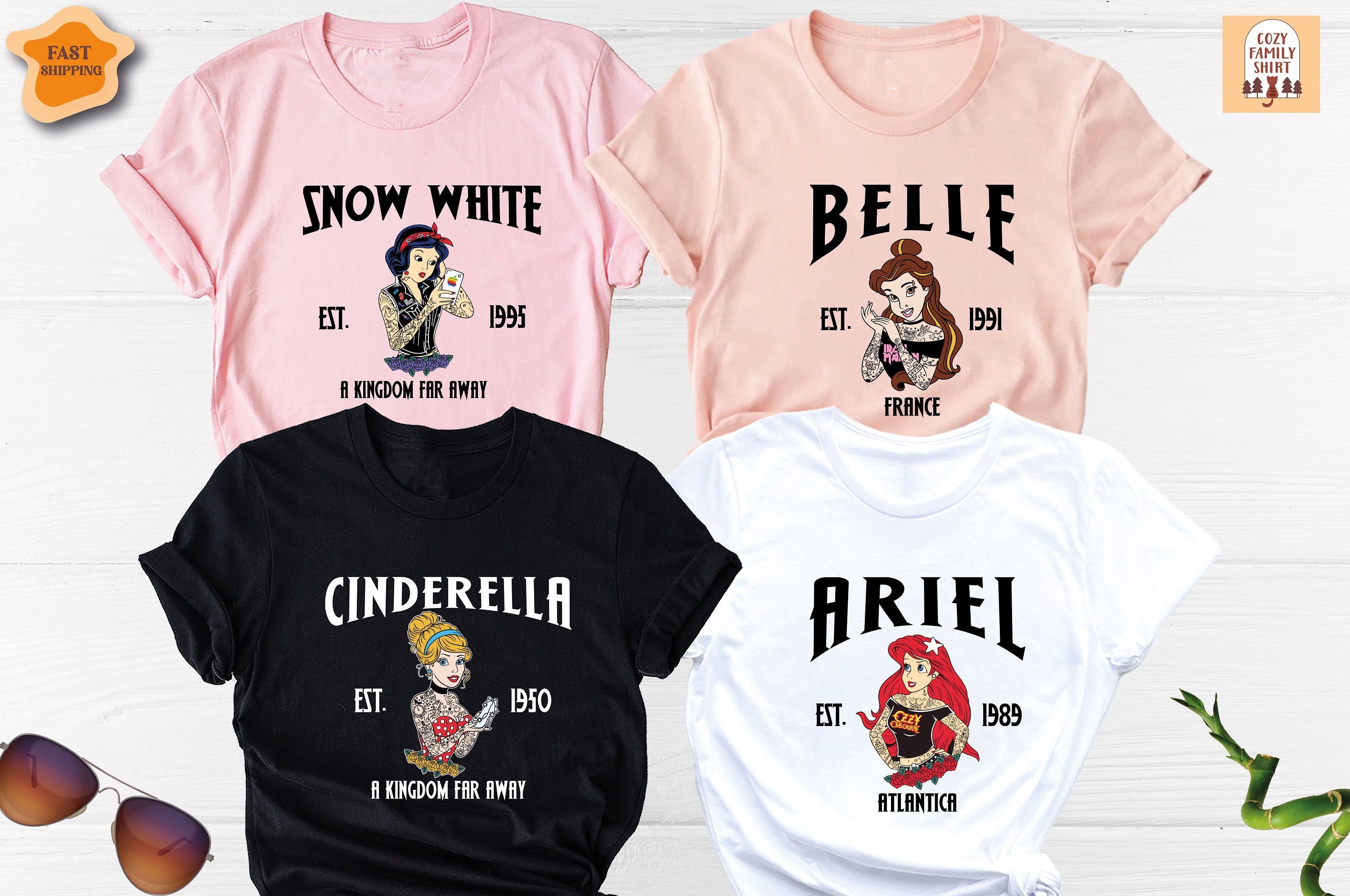 Disney Rocker Princess Shirt Disney Punk Princess Shirt - Etsy