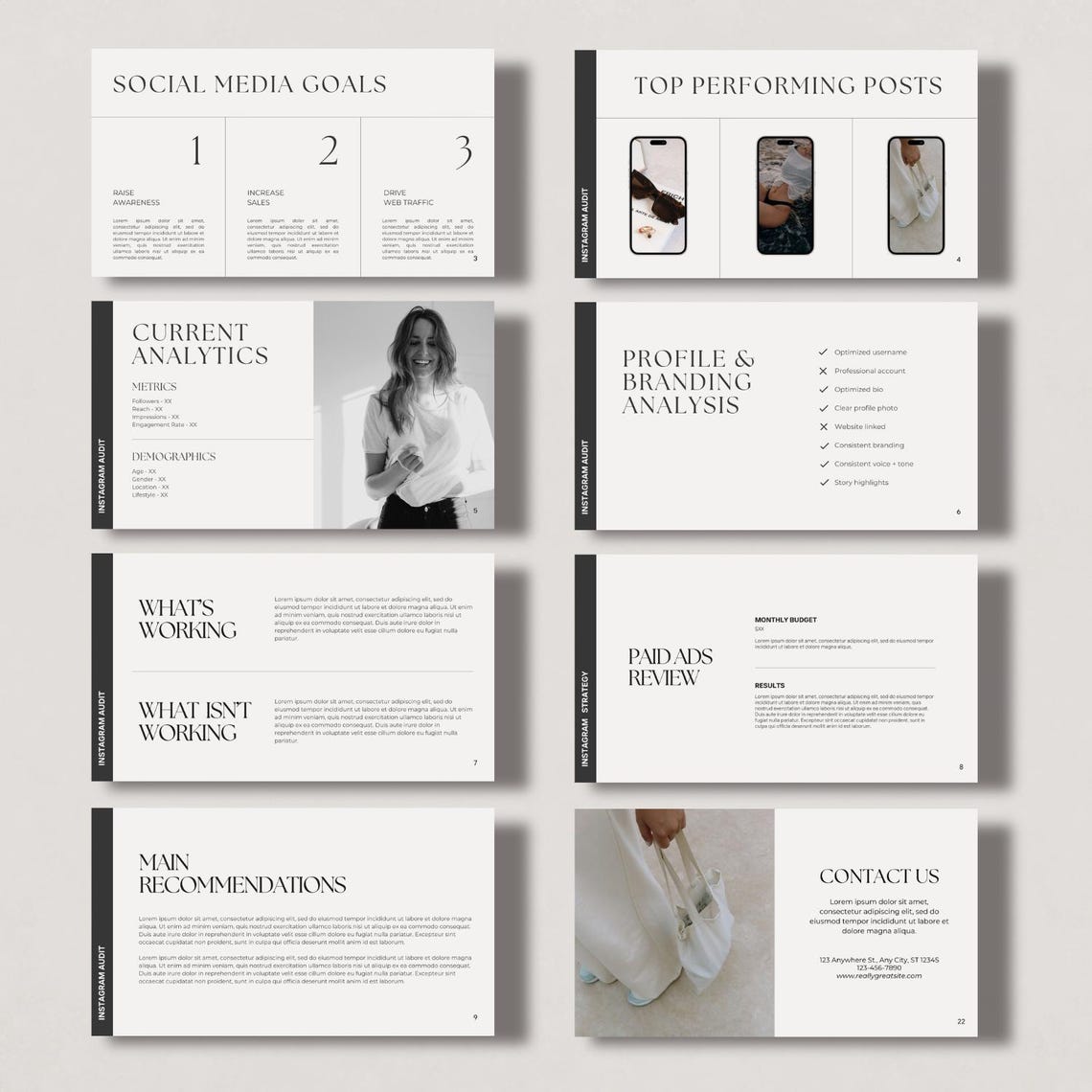 Aesthetic Social Media Audit Template | Social Media Manager | Social ...