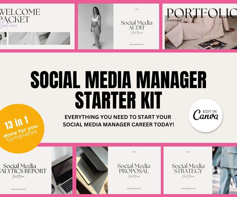 Social Media Manager Starter Kit | Social Media Manager Bundle | Social ...