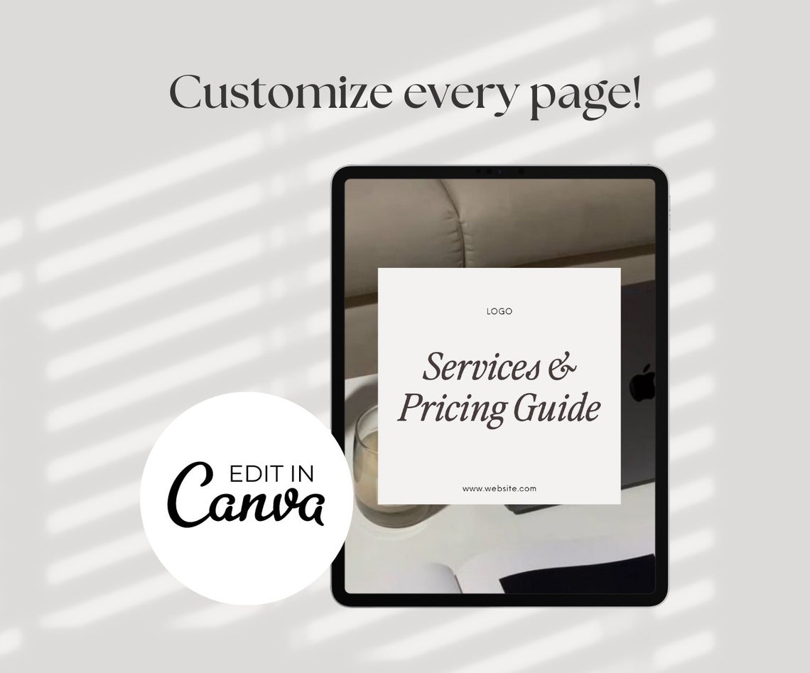 Services and Pricing Guide Template, Social Media Manager, Price List, Client Proposal, Canva ...