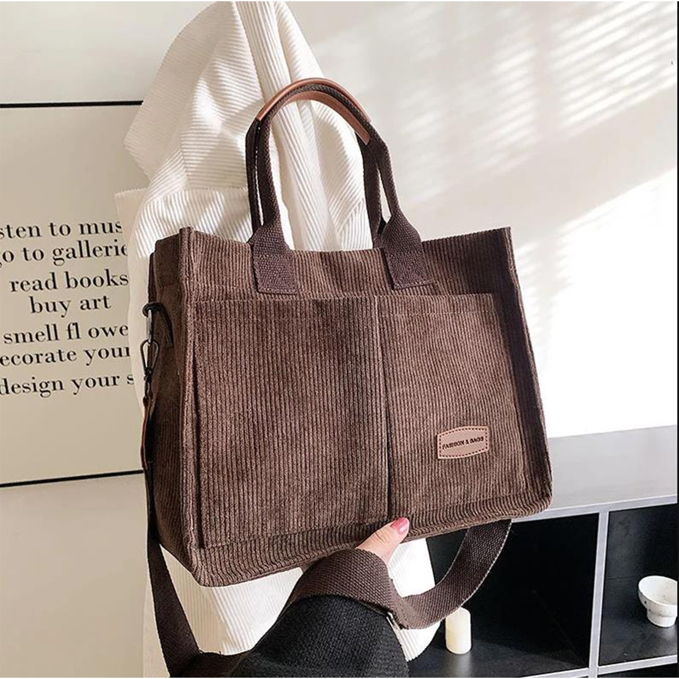 Multi Pocket Tote Canvas Bagmessenger Bagtote Bag - Etsy Australia