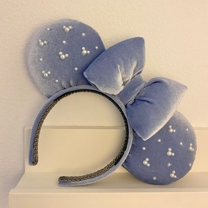 Periwinkle Blue Pearl Hidden Mickey Mouse Ears - Etsy