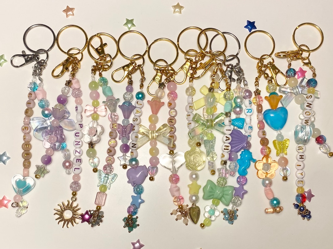 Princess-inspired Beaded Keychains - Etsy