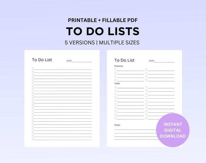 Printable Mom To-do List US Letter A4 Editable Instant Download Blank ...