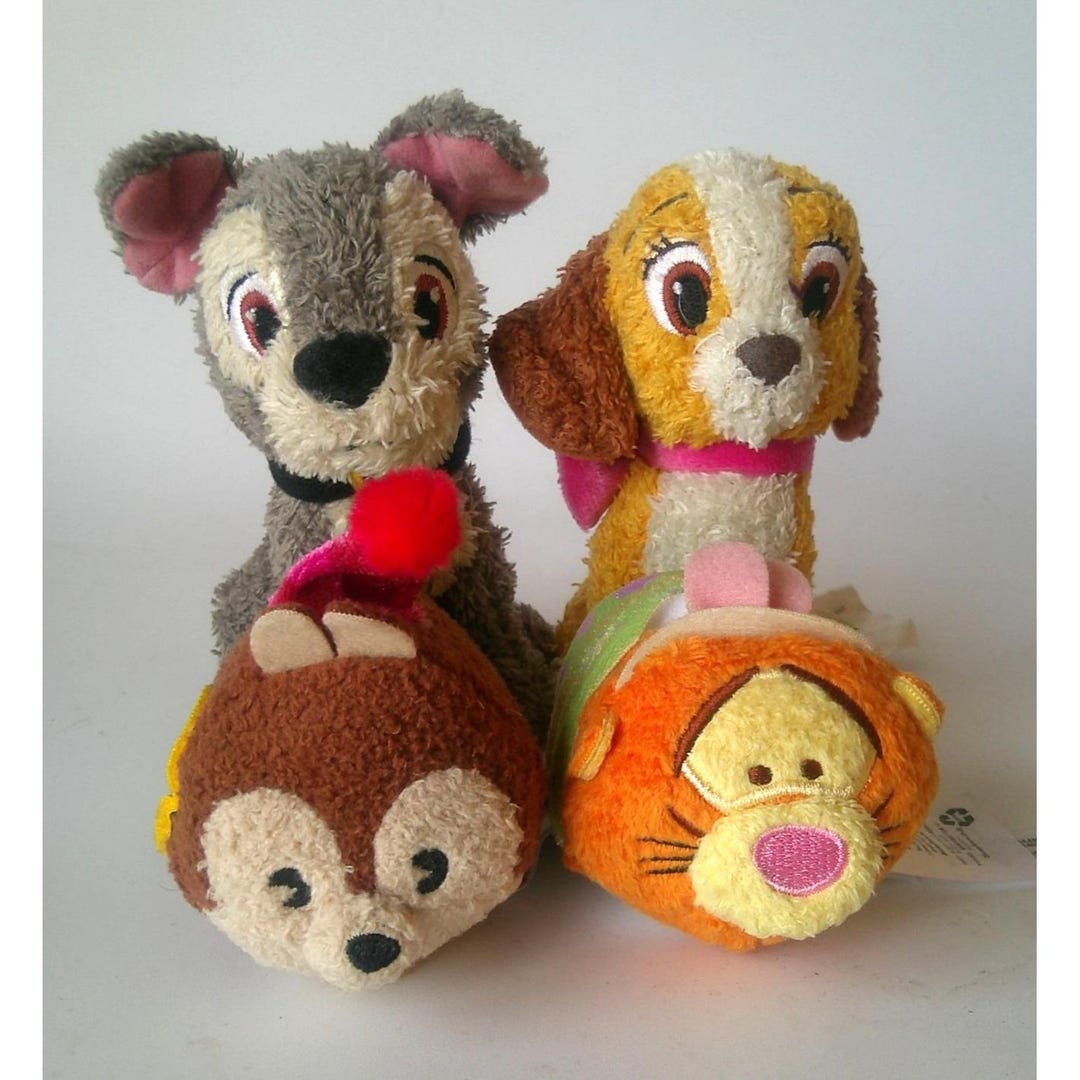 Disney Lady and the Tramp, Tsum Tsum Tigger and Chip Plushies Bundle ...