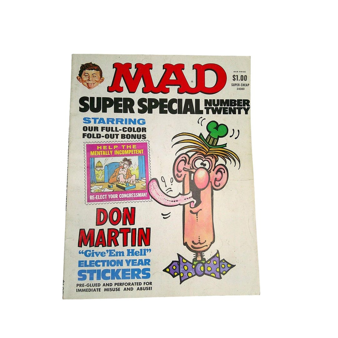 Mad Magazine Super Special #20 Don Martin Stickers Election Year Humor ...
