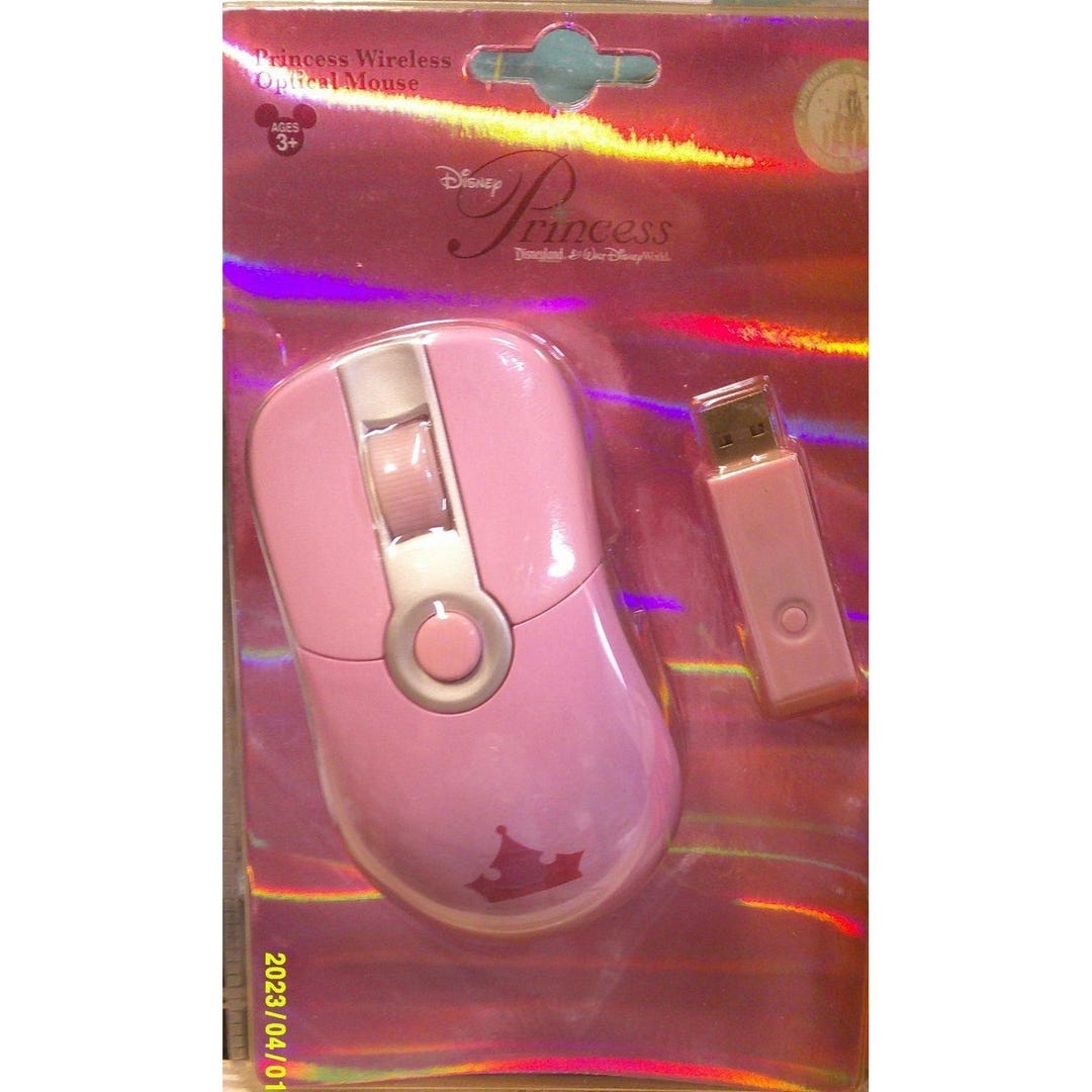 Disney Princess Wireless Optical Mouse Ages 3 Pink Usb Computer Ab19 Qq Etsy