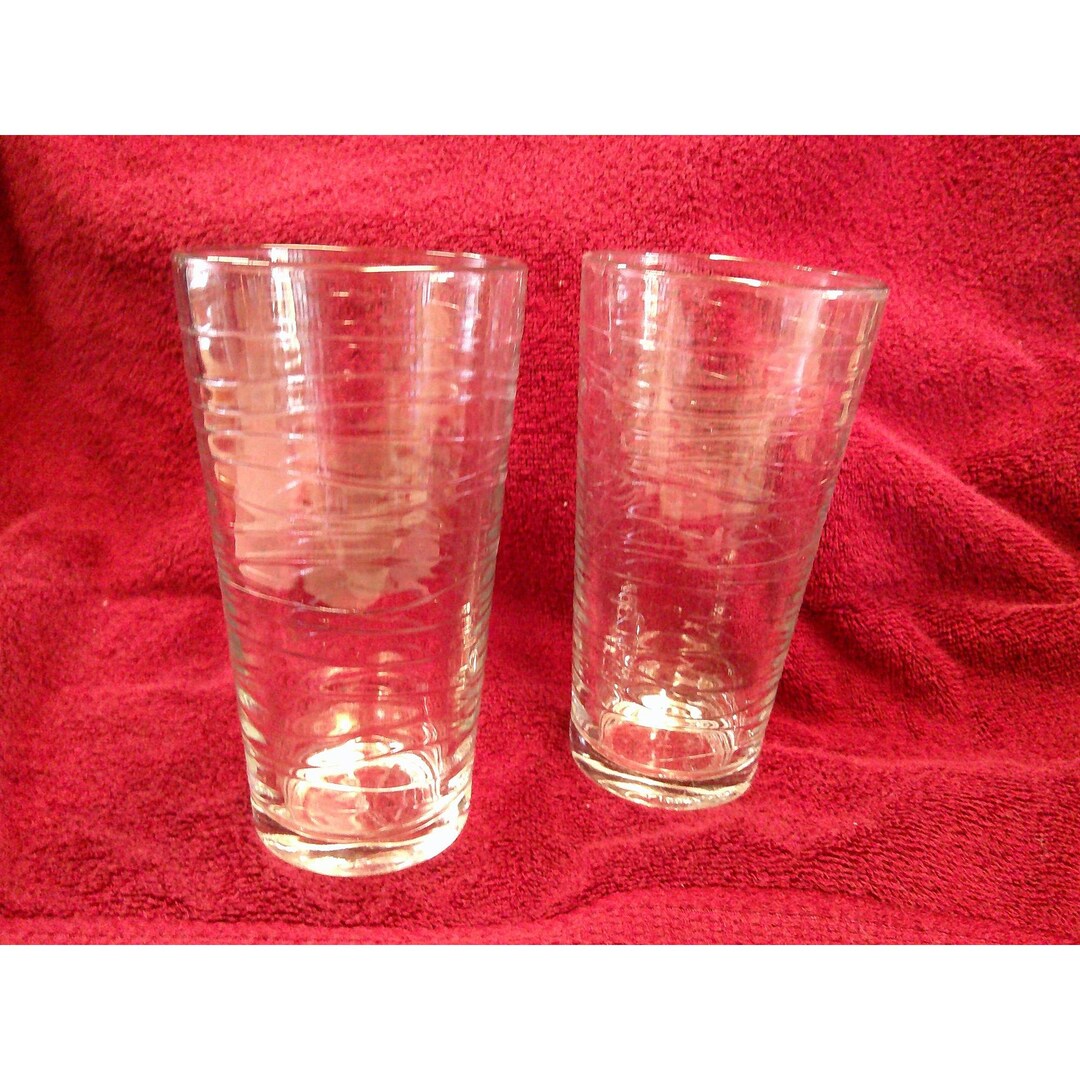 Libbey Glassware Set of 2 Rippled Highball Glasses C304 A - Etsy