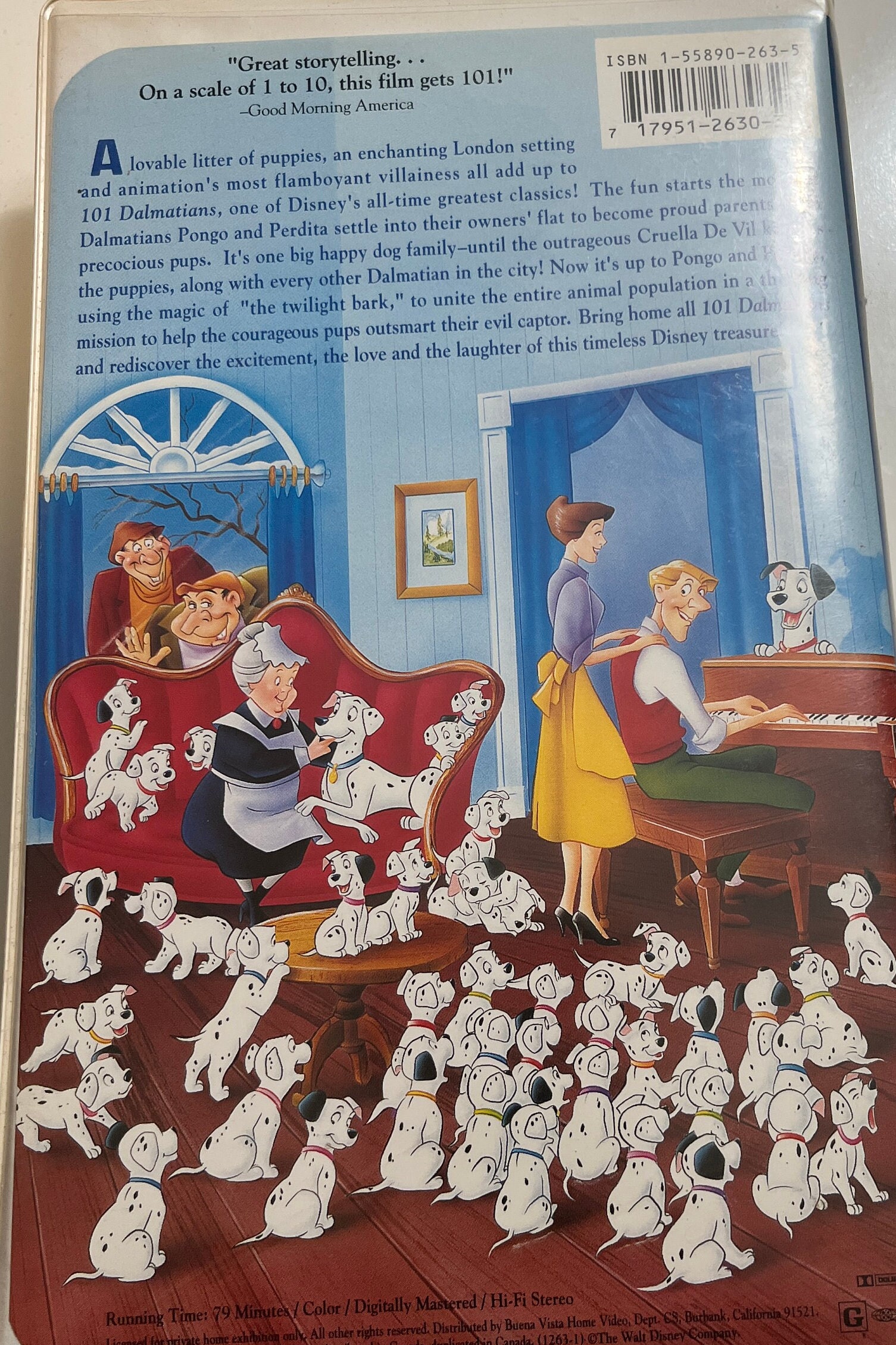 Vintage Walt Disneys Home Video Classic 101 Dalmatians VHS 1992 1263 ...