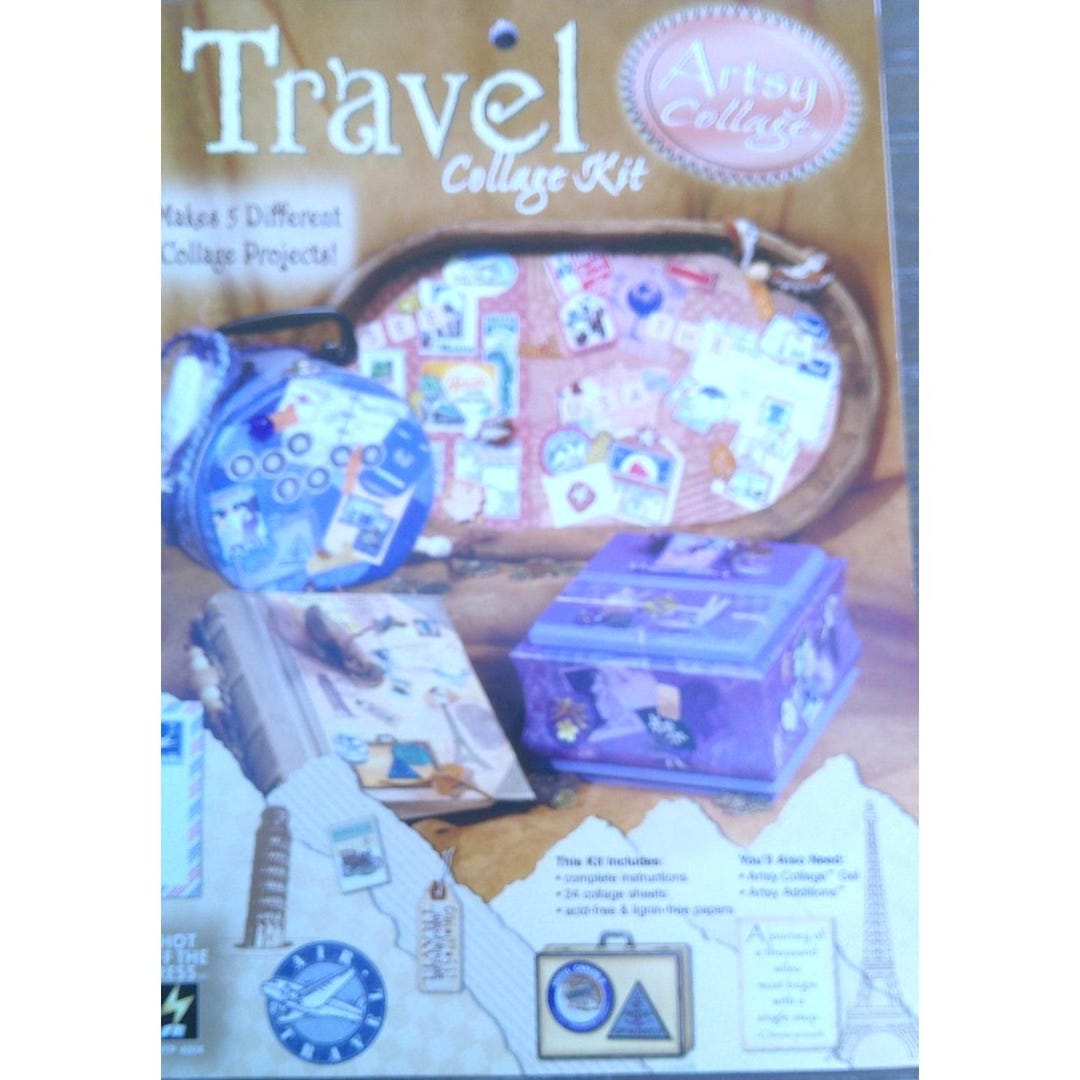Travel Collage Kit Artsy Collage 5 Projects 24 Sheets * Craft Supplies ...
