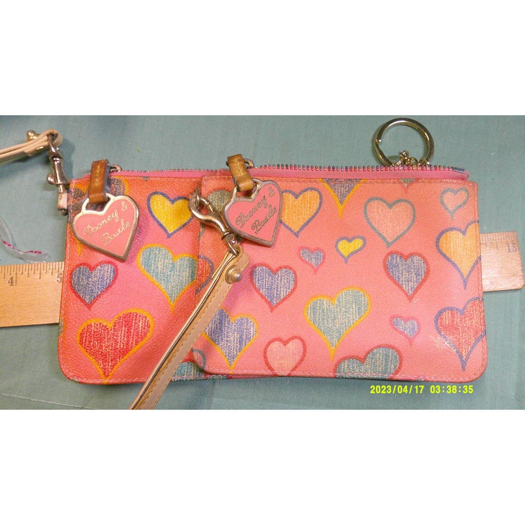 Dooney & Bourke Pink Heart Wristlet Wallet and Coin Purse Hearts AB01 ...