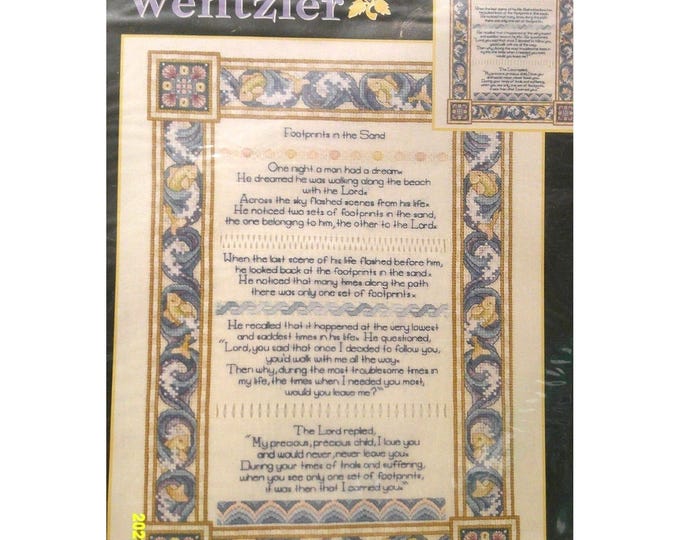 Teresa Wentzler Footprints in the Sand Cross Stitch Kit W Threads AB14 ...