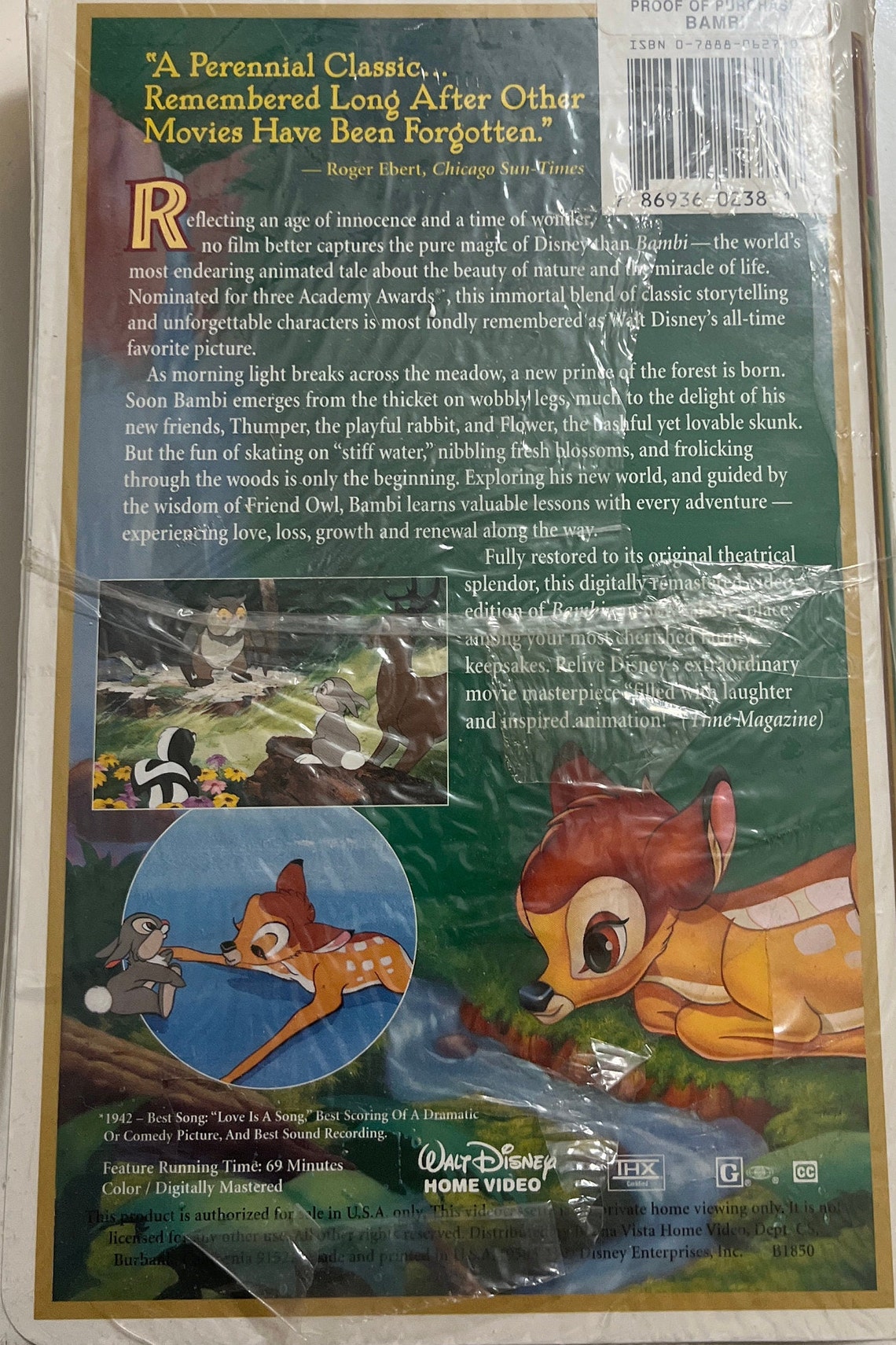 Disneys 55th Anniversary Masterpiece VHS Bambi Sealed 9505 Black ...