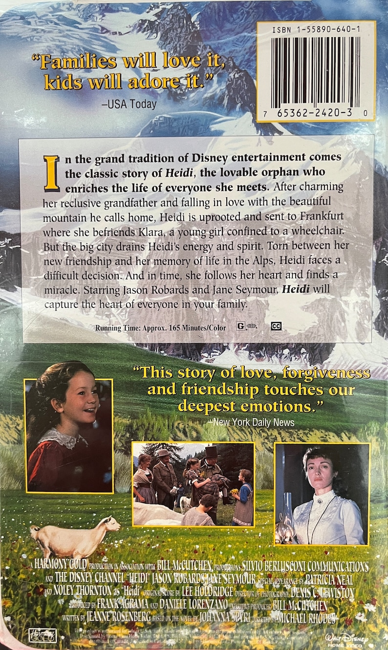1993 Walt Disney Home Video VHS Heidi 2242 NIB - Etsy Australia