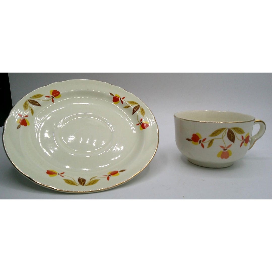 Vintage Superior Hall Quality Dinnerware Cup & Saucer Set Floral ...