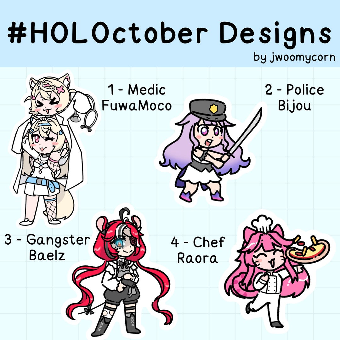 Holoctober Hololive Stickers - Etsy