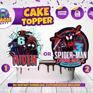 Miles Morales Cake Topper - (2 Design Options) Birthday - Decoration ...
