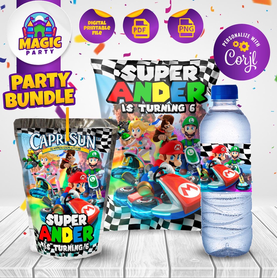 Super Mario Kart - Birthday Party Bundle - Party Treats - Chip Bag ...