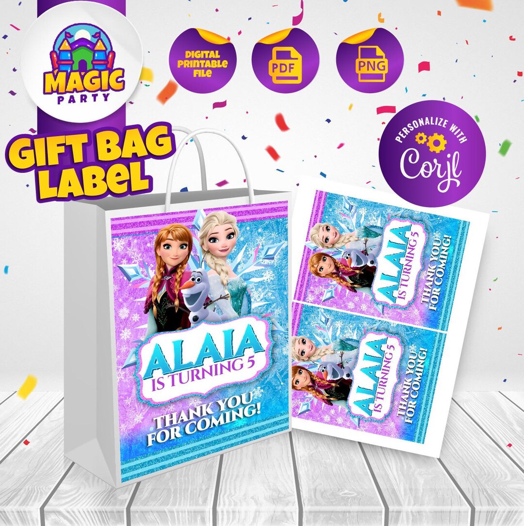 Frozen Label Party Bag Label - 5x7in - Birthday Souvenir - Candy Bags ...