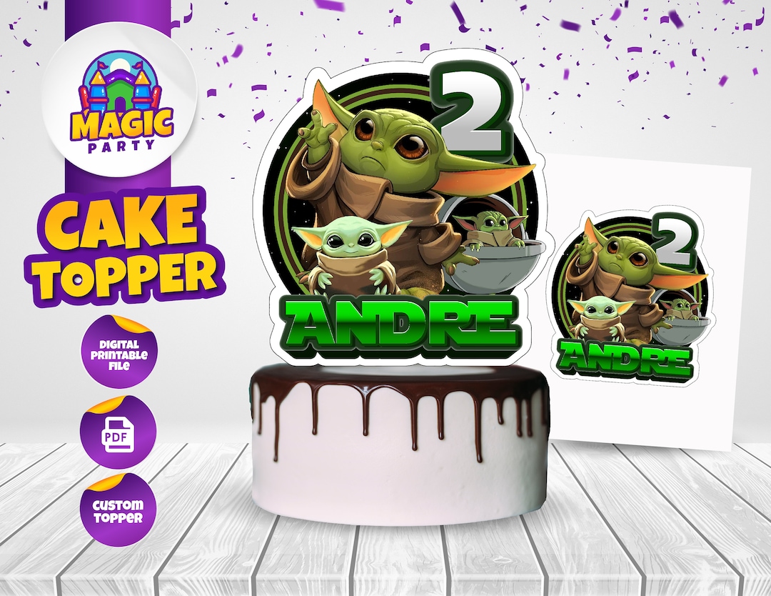 Baby Yoda Cake Topper - Birthday - Decoration - 8.5x11 Printable ...