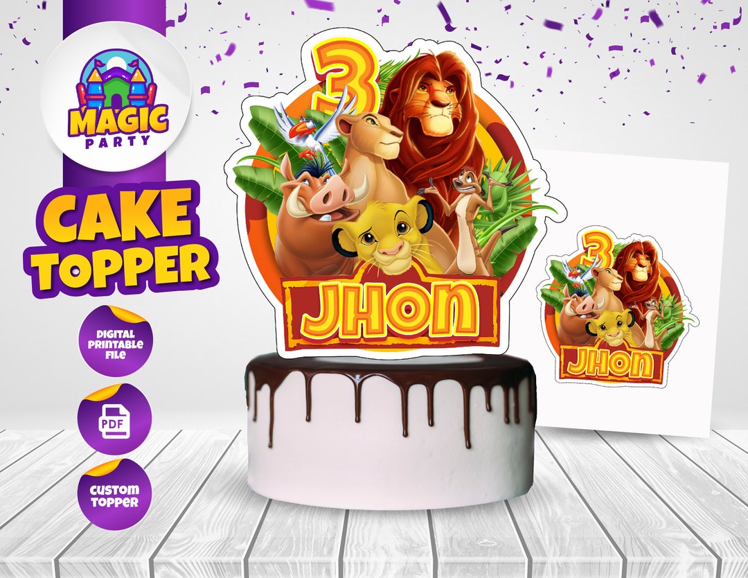 Lion King Cake Topper - Birthday - Decoration - 8.5x11 Printable ...