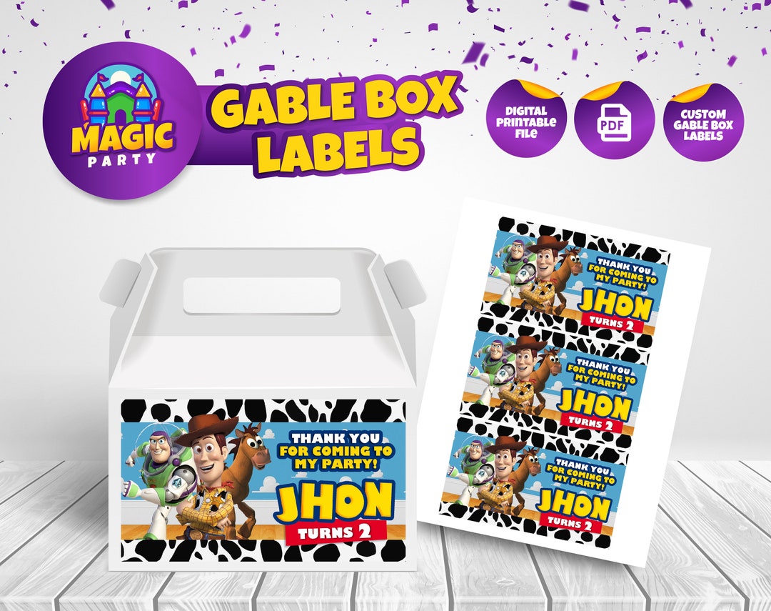 Toy Story Label for Gable Boxes Printable Party Treats Editable ...
