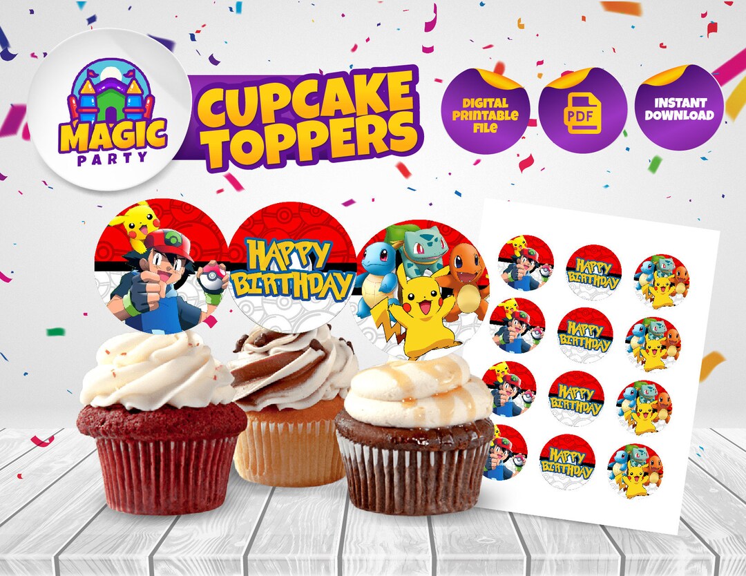 Pokemon Cupcake Topper *instant Download* - Birthday Party Cupcake ...