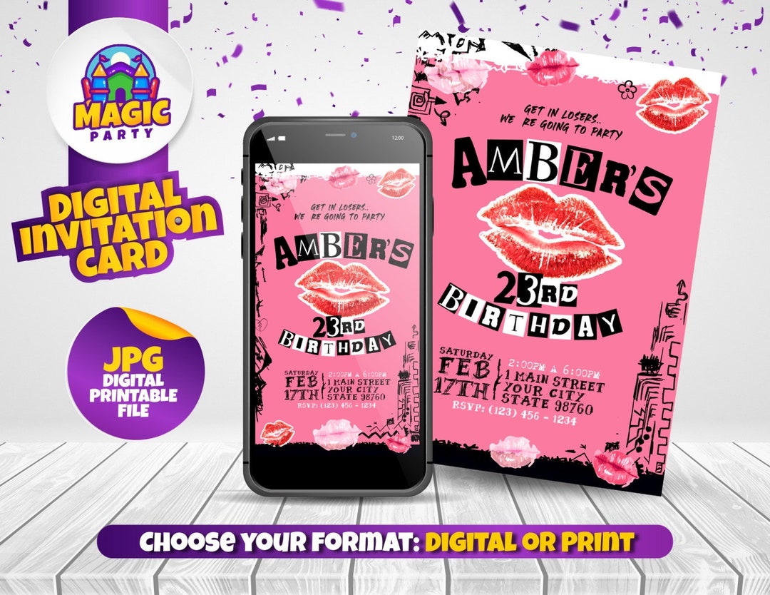 Burn Book Invitation Card - Mean Girls Birthday Invitation - 5x7 ...