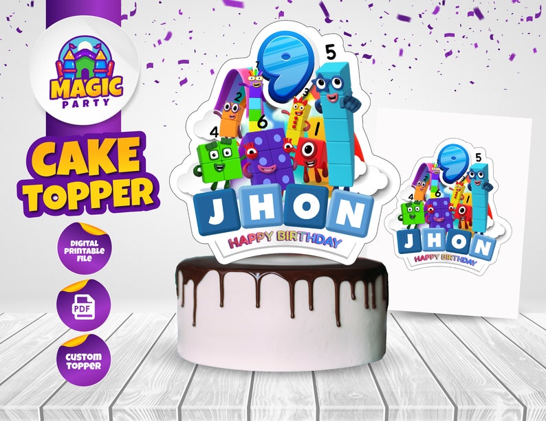 Numberblocks Cake Topper Birthday Decoration 8.5x11 Printable ...
