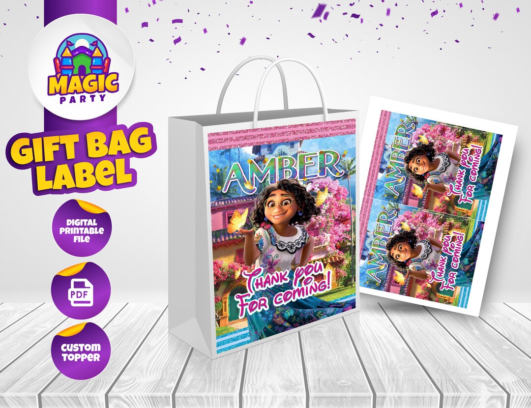 Encanto Label for Party Favor Bags - 5x7 Size - Birthday Souvenir ...