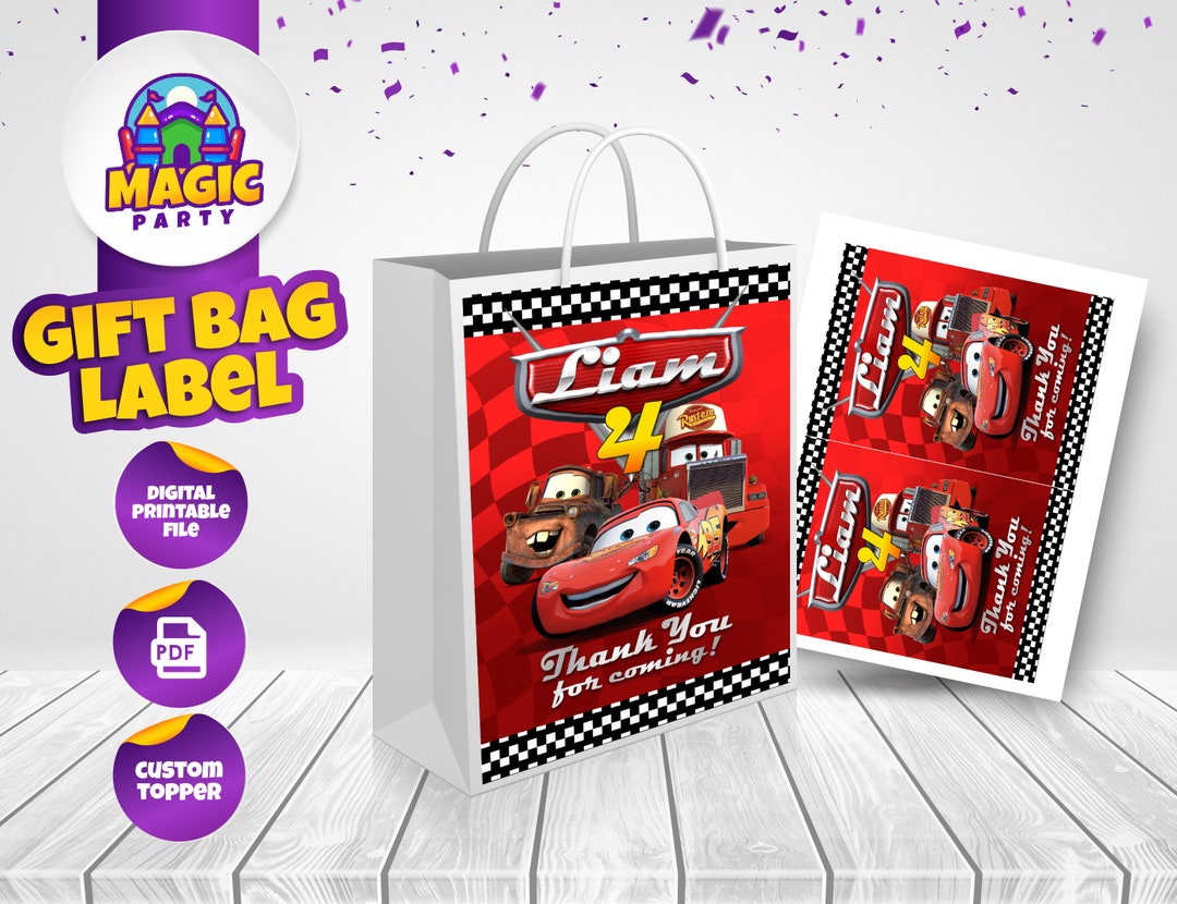 Cars Labels for Party Favor Bags Kids Candy Bags Gift Bags Goodie Bag ...
