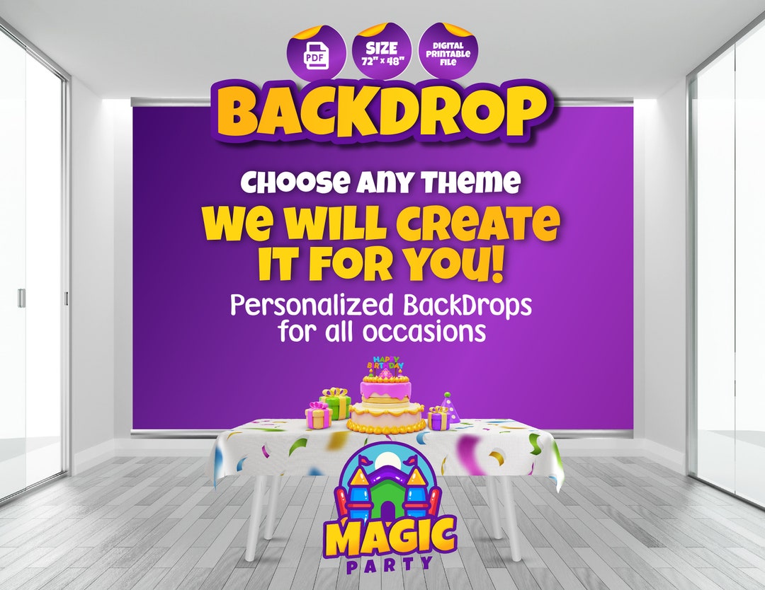 Any Theme Backdrop 72''x48'' - Created for You - Pick Your Design, Size ...