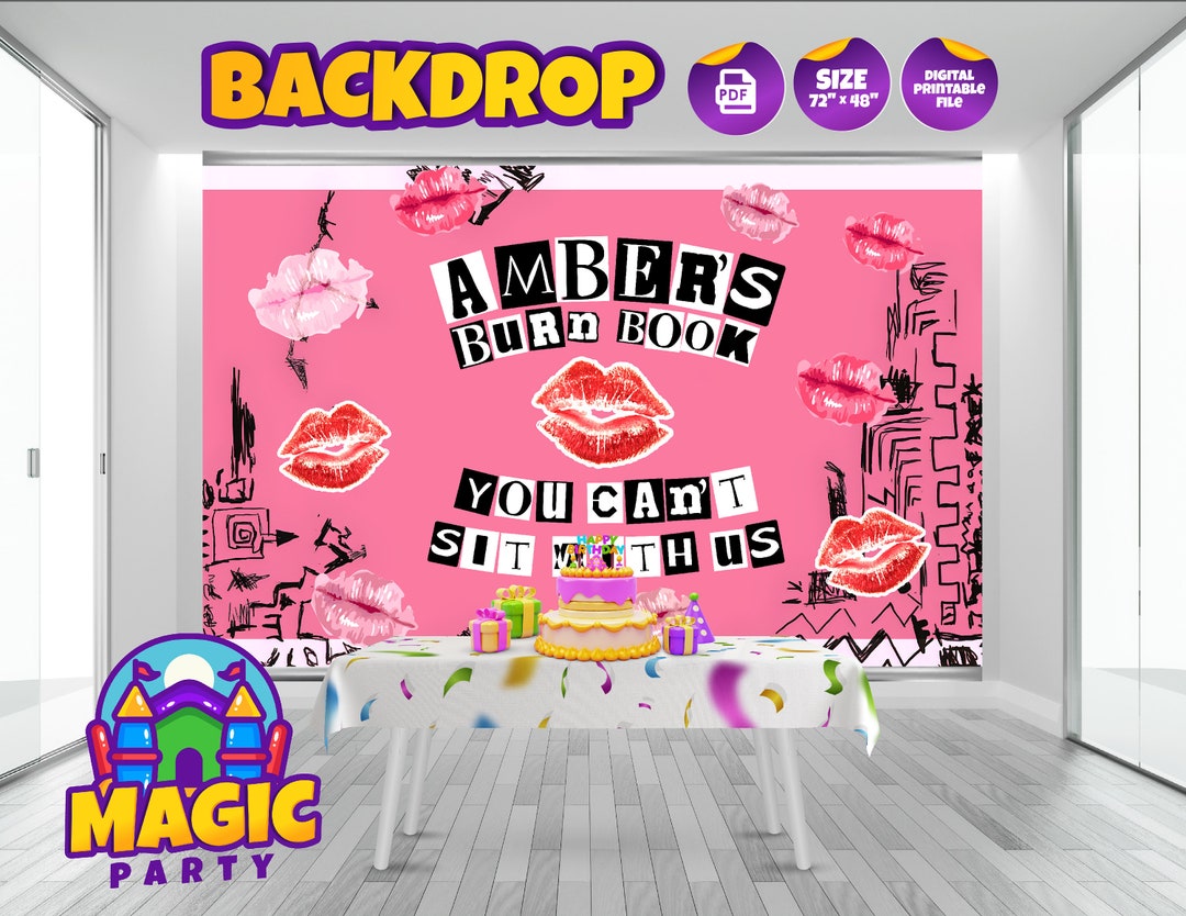 Burn Book - Mean Girls Movie Backdrop 72''x48'' - Customizable ...