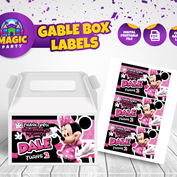 Label Template Minnie Mouse - Etsy