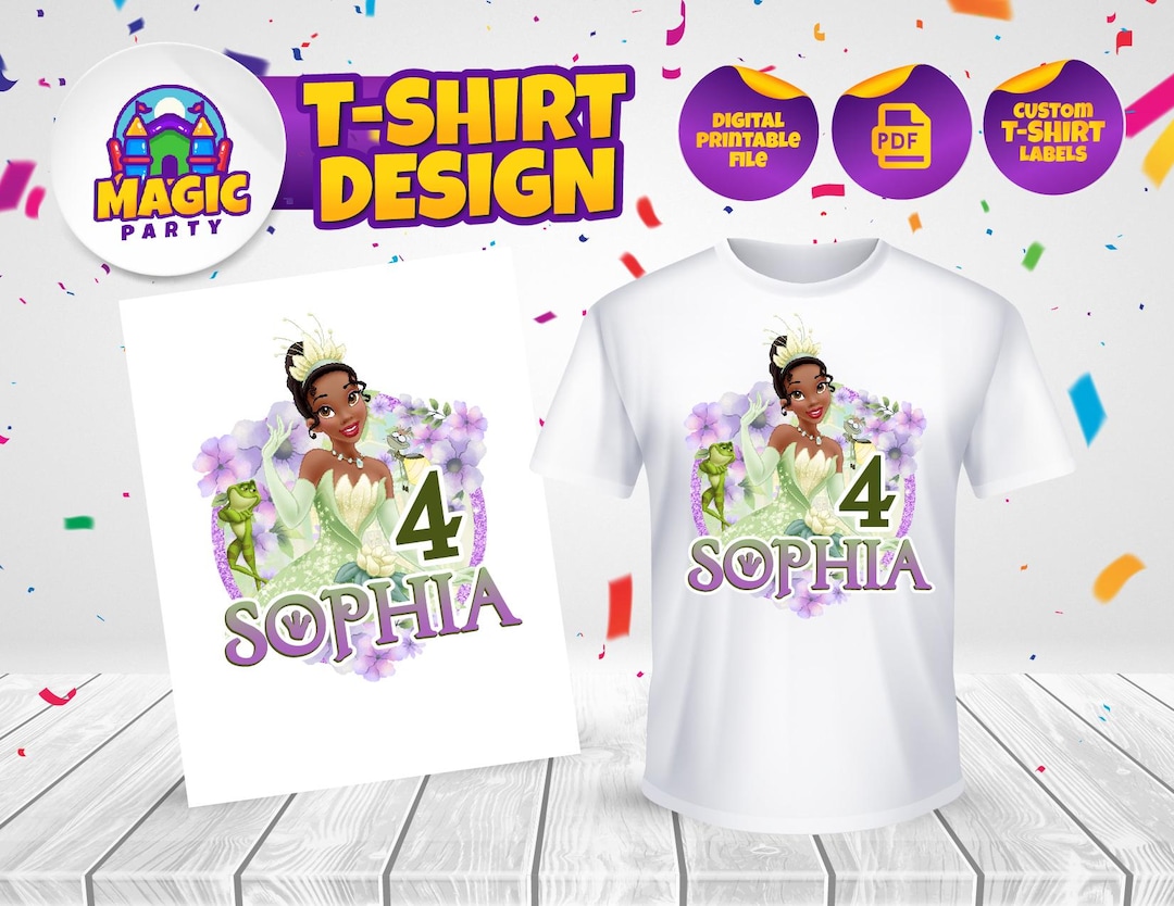 Tiana T-shirt Design - Kids Birthday - Printable Template - T-shirt ...