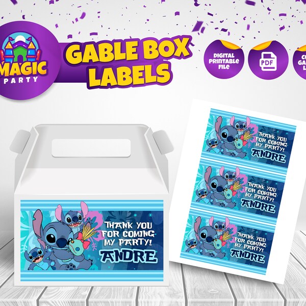 Stitch Party Box Template - Etsy