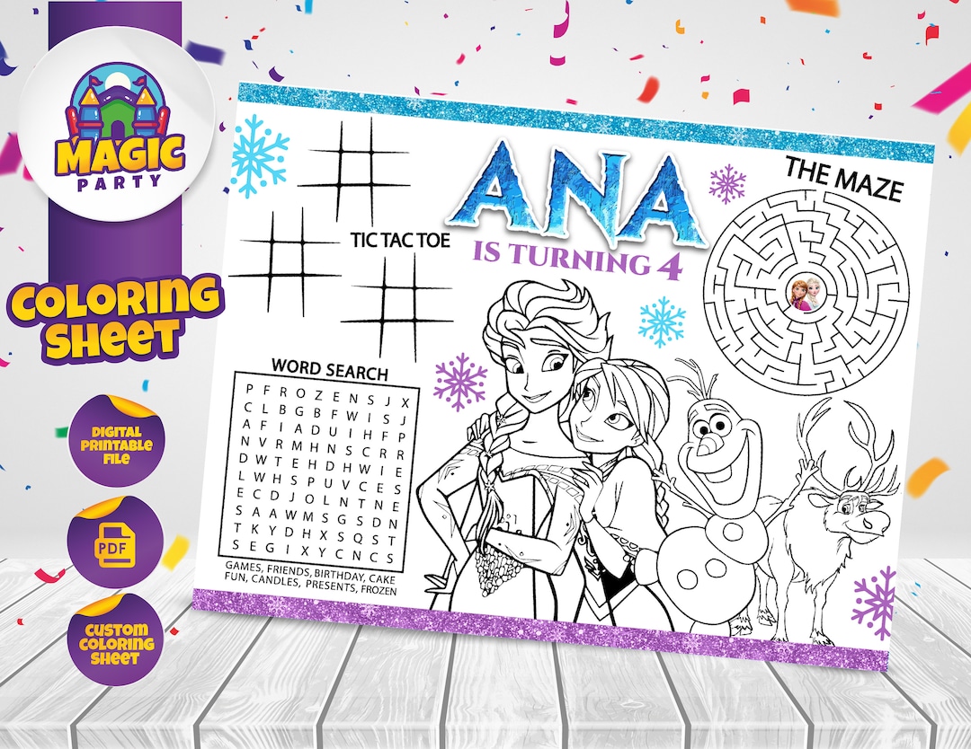 Frozen Coloring Sheet - Party Activity - Birthday - Printable ...