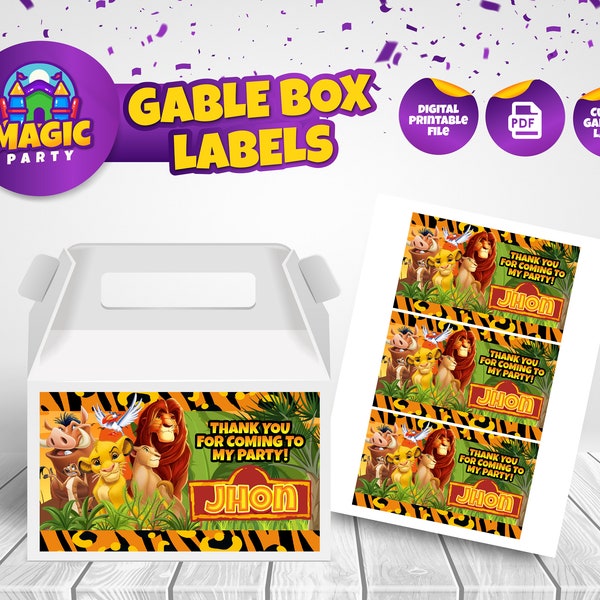 Lion King Favor Boxes Template - Etsy