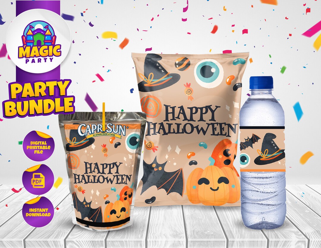 Halloween Bundle Party instant Download Fall Spooky Season Chip Bag ...