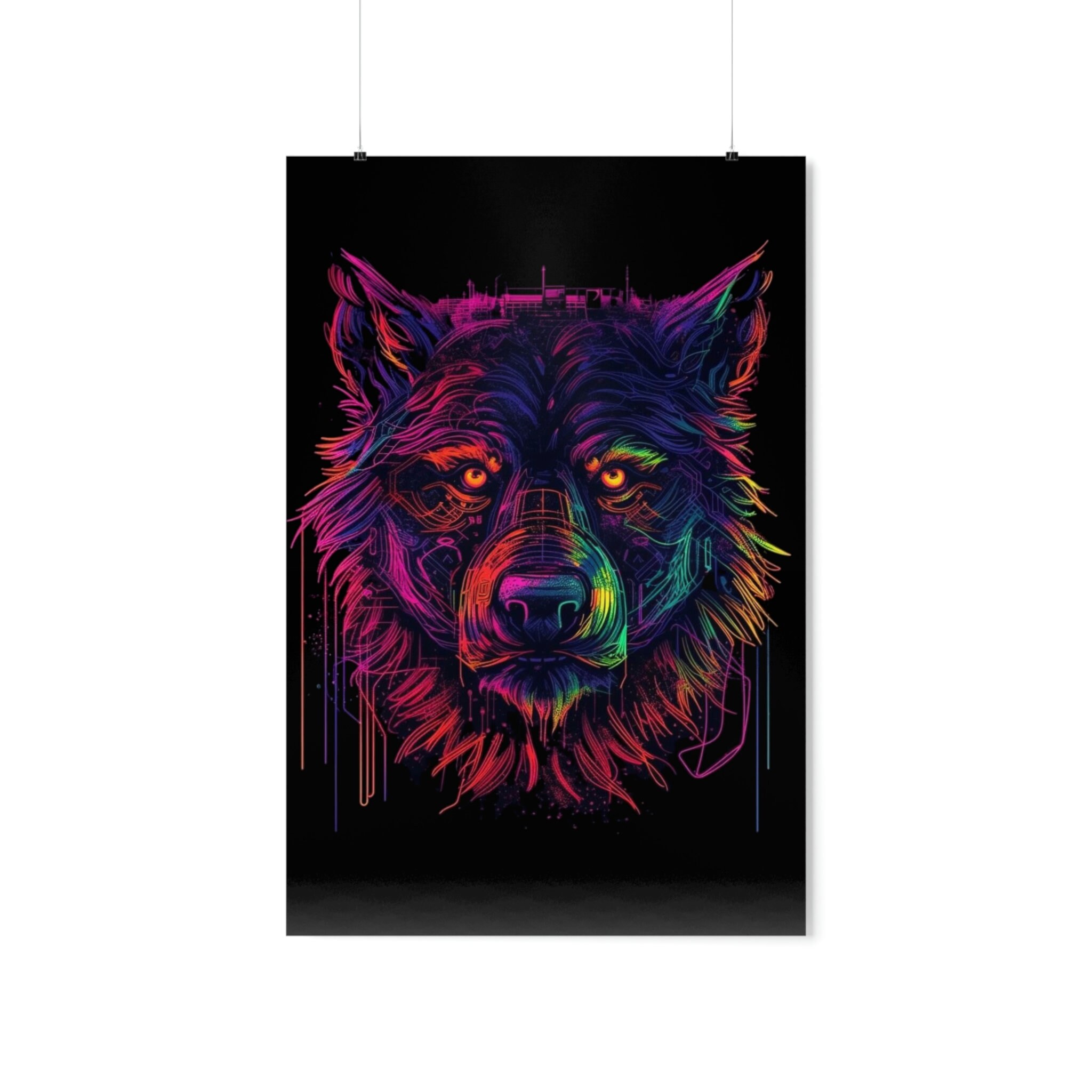 Synthwave Werewolf Vertical Poster - Etsy