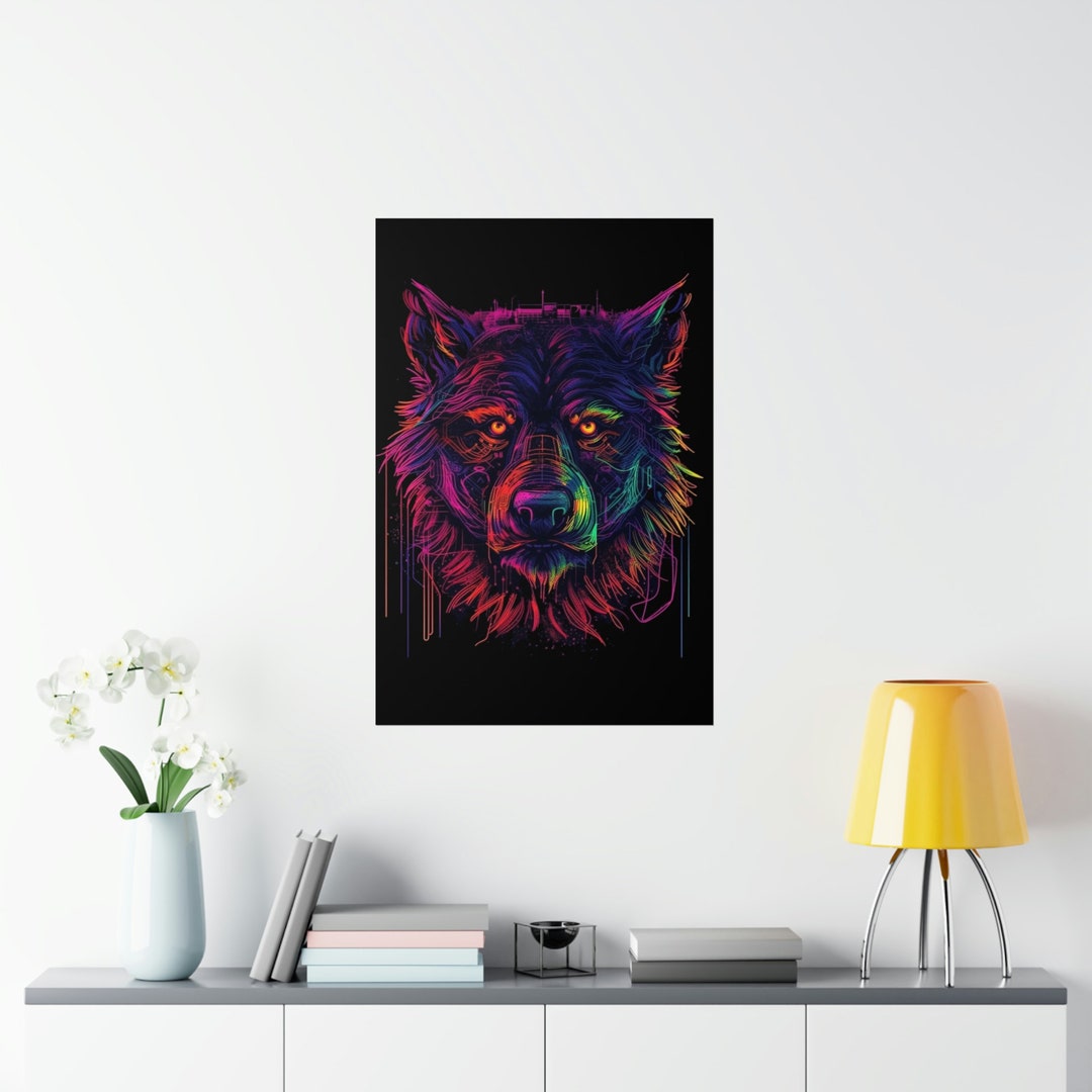 Synthwave Werewolf Vertical Poster - Etsy